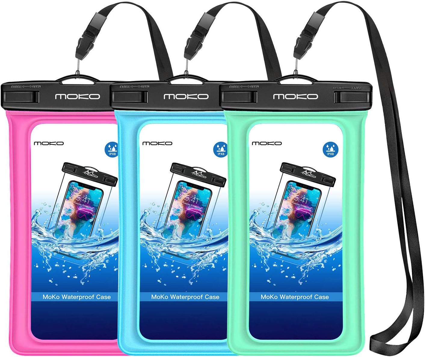 Amazon.com: MoKo Floating Waterproof Phone Pouch 3Pack, Floatable Phone ...