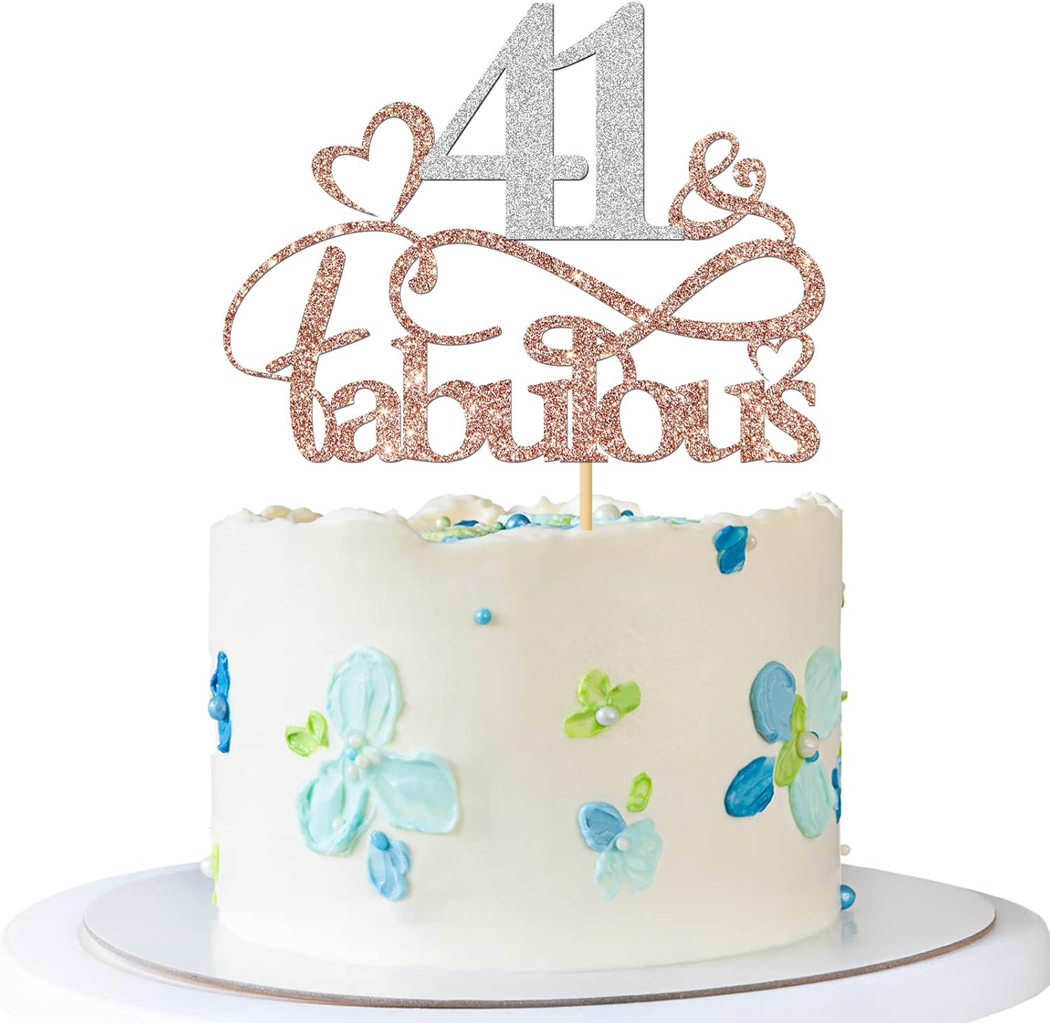 Amazon.com: RoadSea RoadSea 41 & Fabulous Cake Topper - Women Men 41 ...