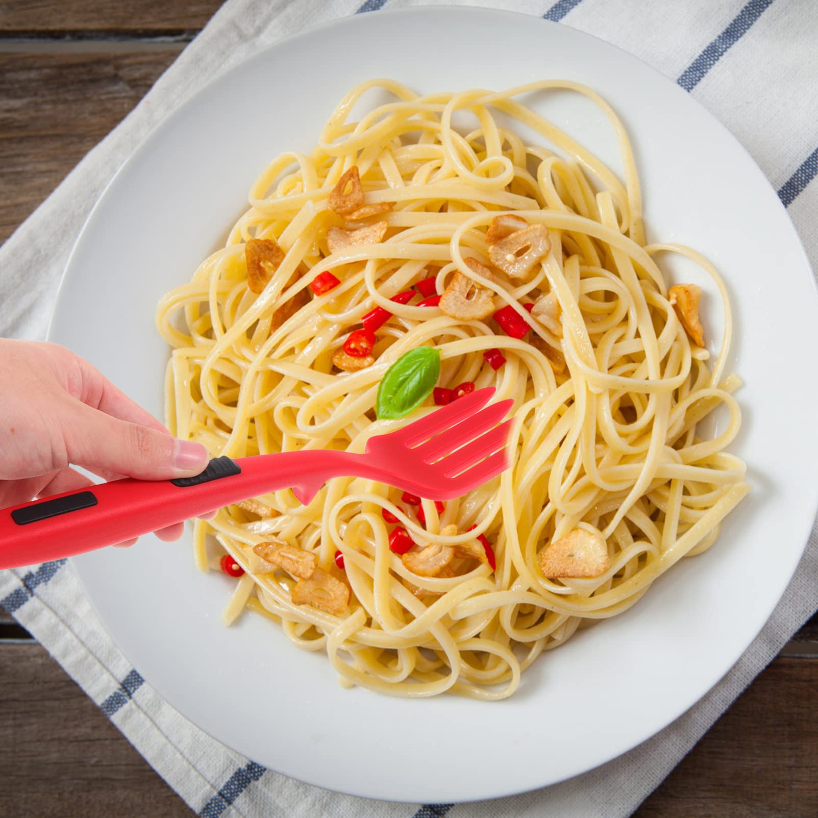 Snapklik.com : Silicone Flexible Fork Kitchen Pasta Server Fork Cooking ...