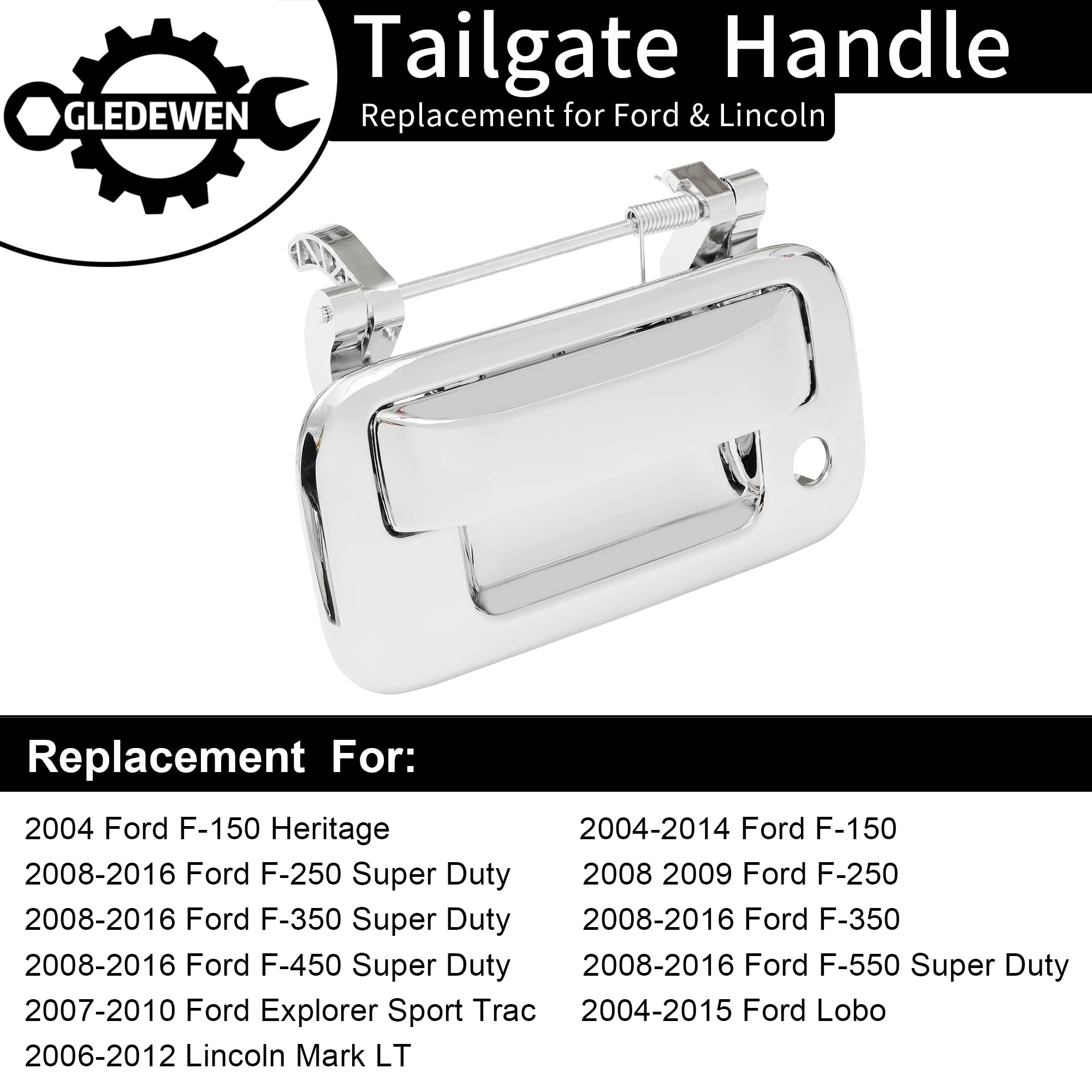 Snapklik.com : Tailgate Door Handle Chrome, W/ Key Hole, Compatible