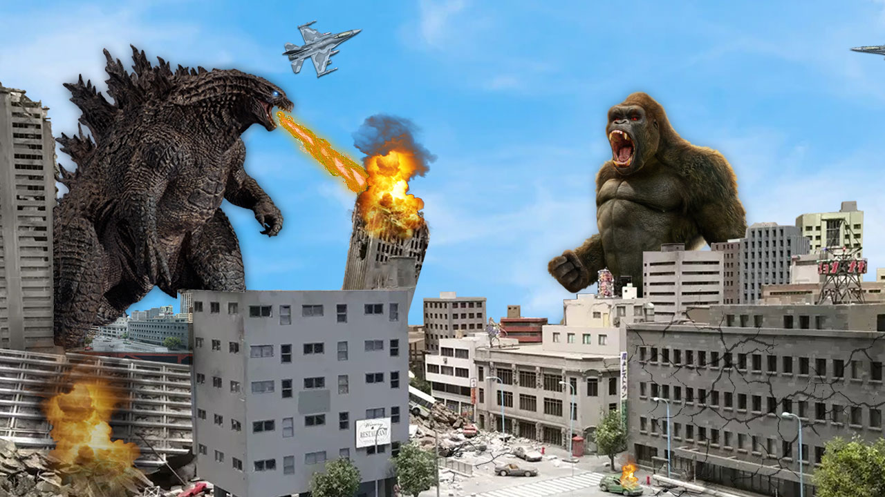 Giant Kaiju Godzilla Monster & Bigfoot King Kong Gorilla Vice City ...