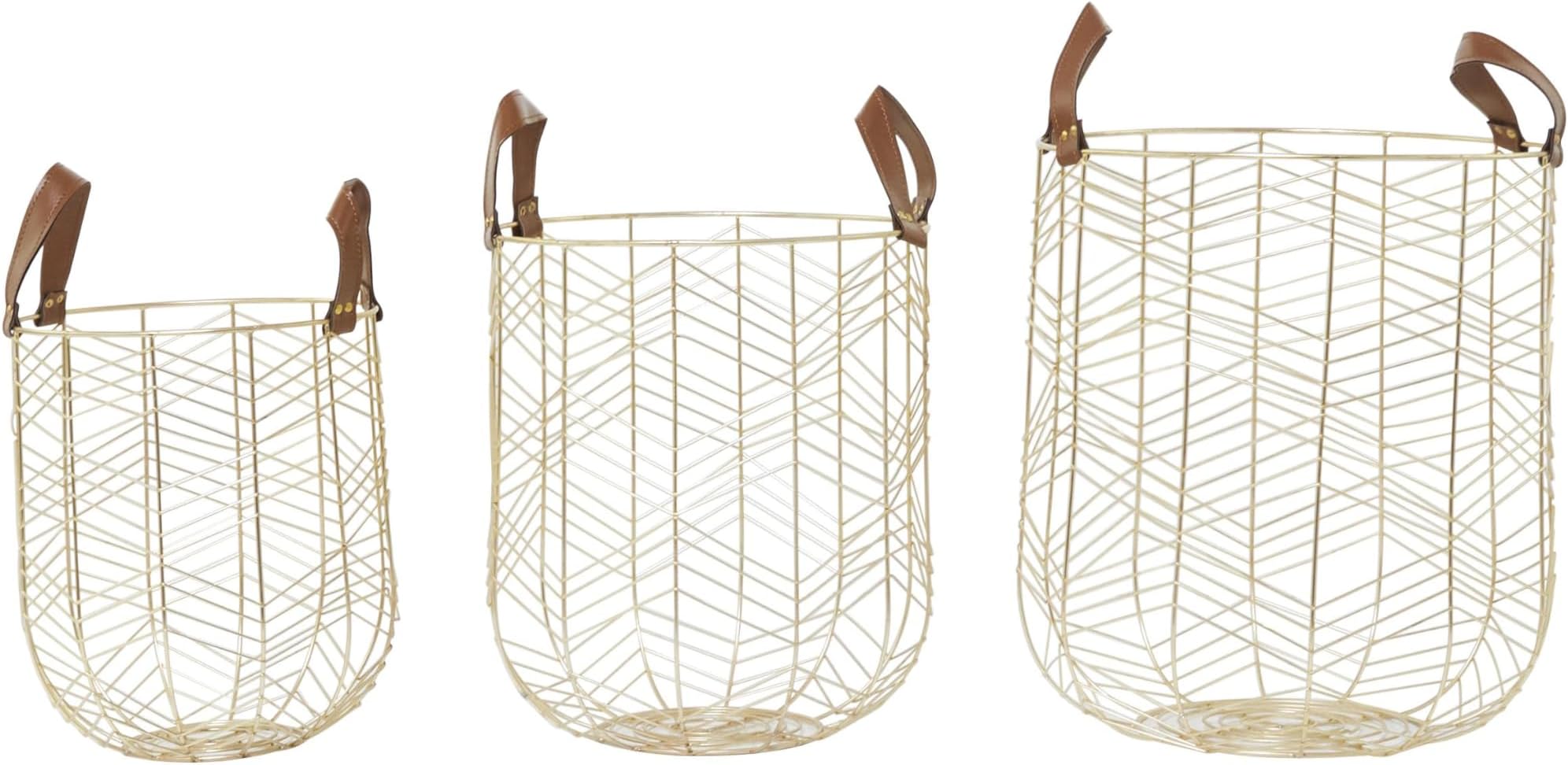 Amazon.com: Deco 79 Metal Decorative and Functional Storage Basket Open ...