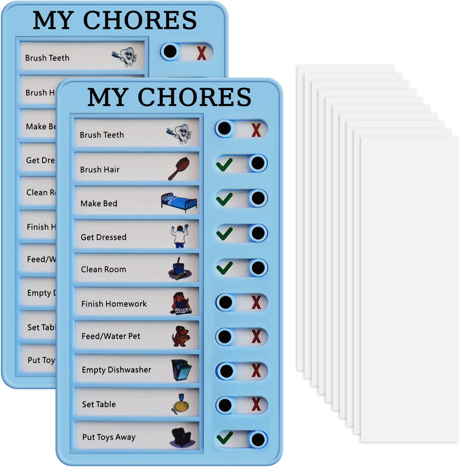2 Pieces Chore Chart for Kids, Portable Reusable Chore Chart Memo ...
