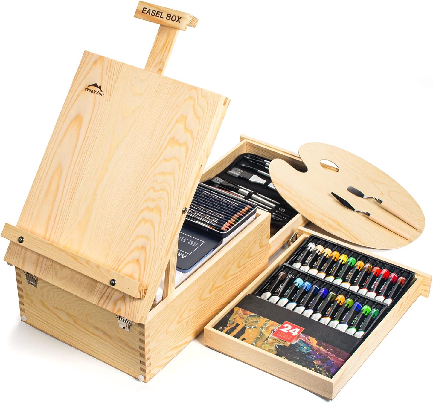 Artist Painting 128 Set, Ohuhu Artist Set W/Table-Top Field Easels ...