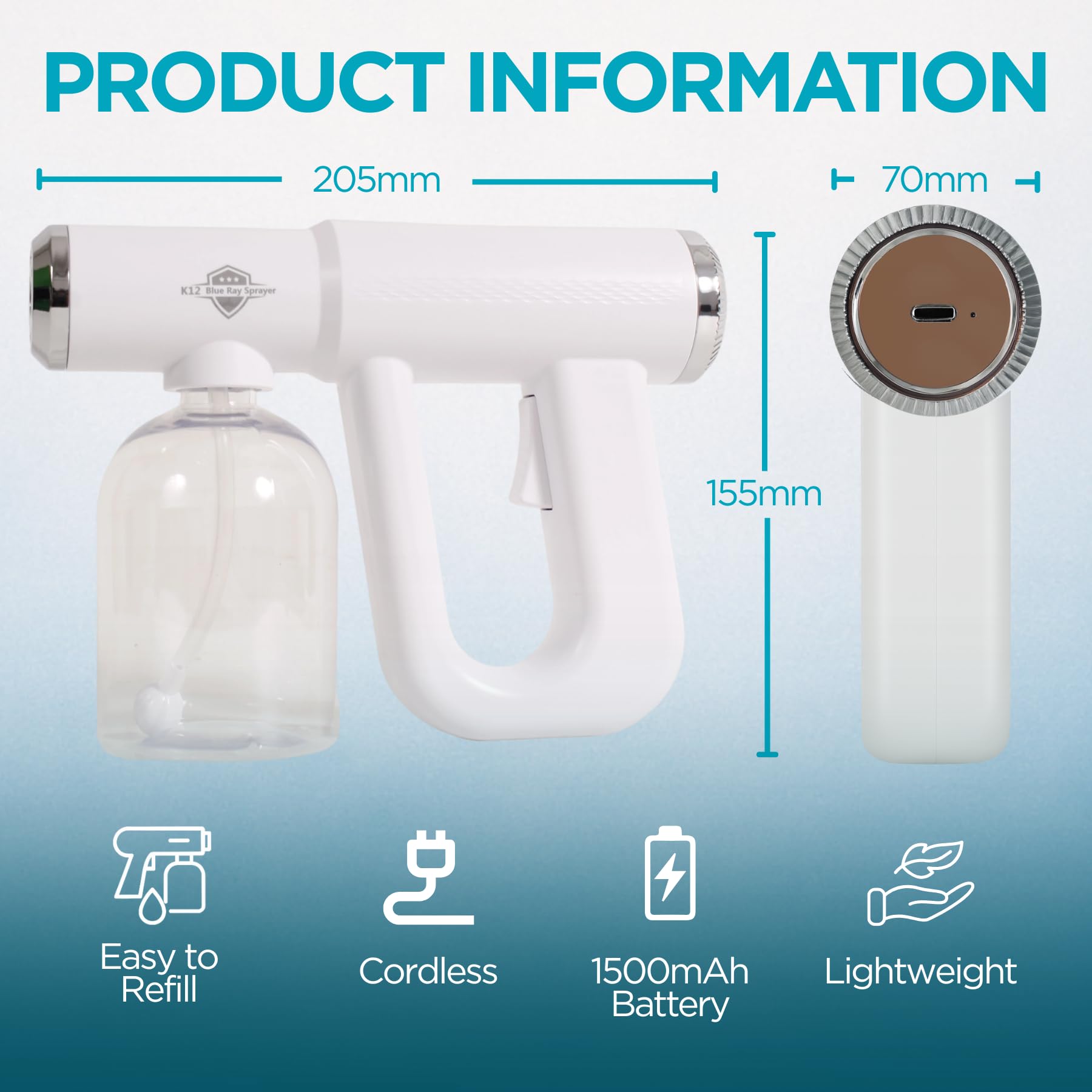 Snapklik.com : Nano Spray Machine K12 Blue Ray Mist Sprayer Gun ...