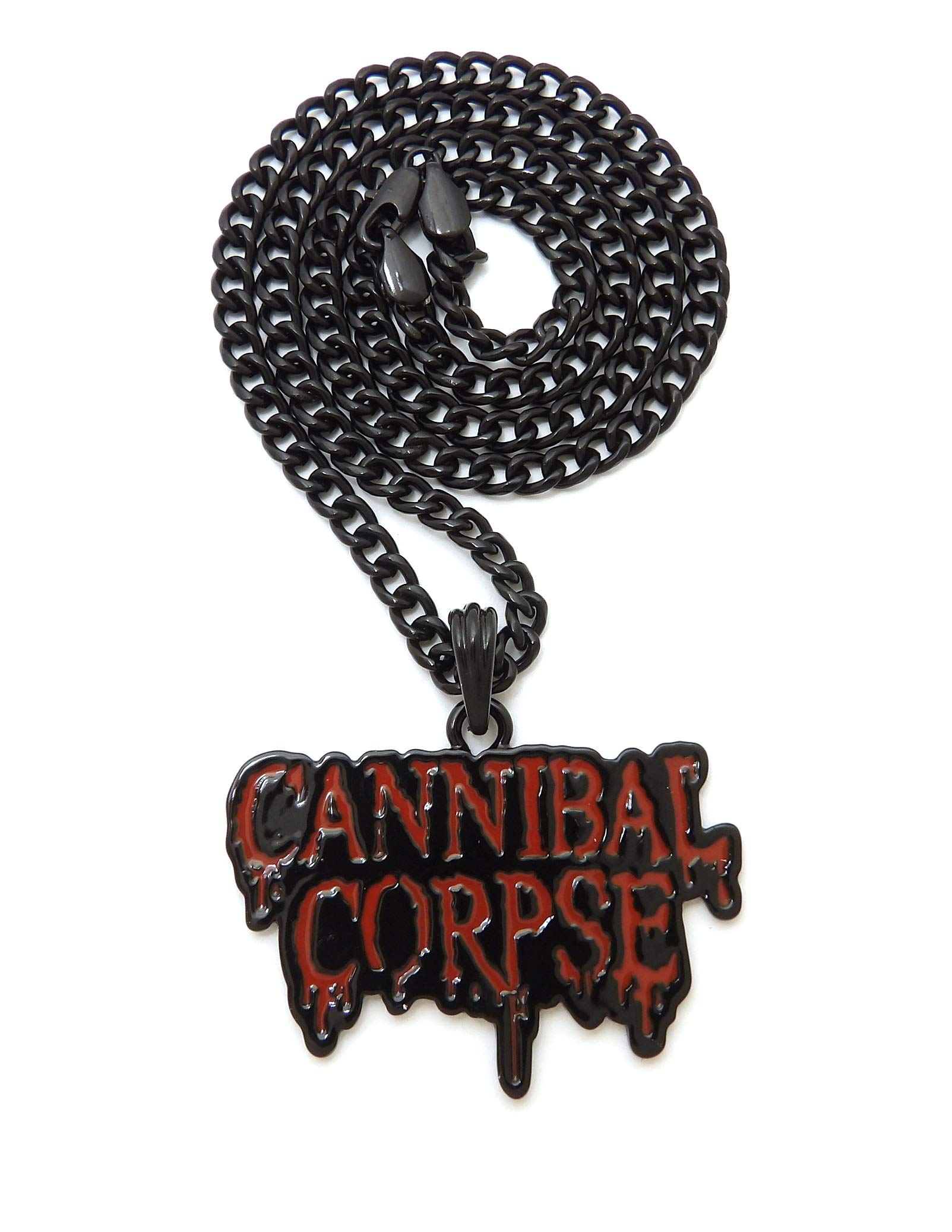 BLINGFACTORY RAPPER'S CANNIBAL CORPSE BLACK PENDANT & 5mm 24" CUBAN ...