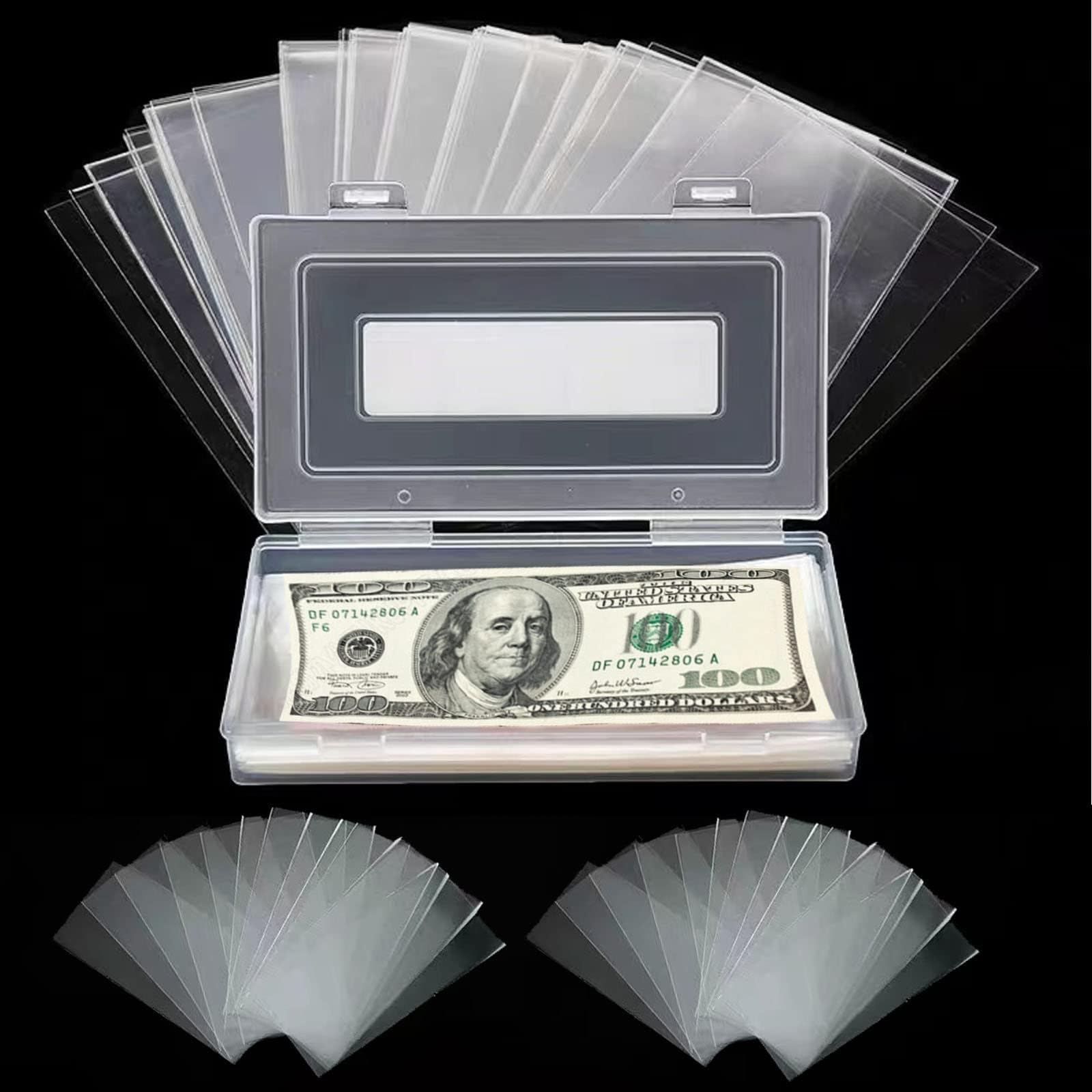 Amazon.com : SMMUSEN 200PCS Currency Sleeves for Collectors, Clear ...