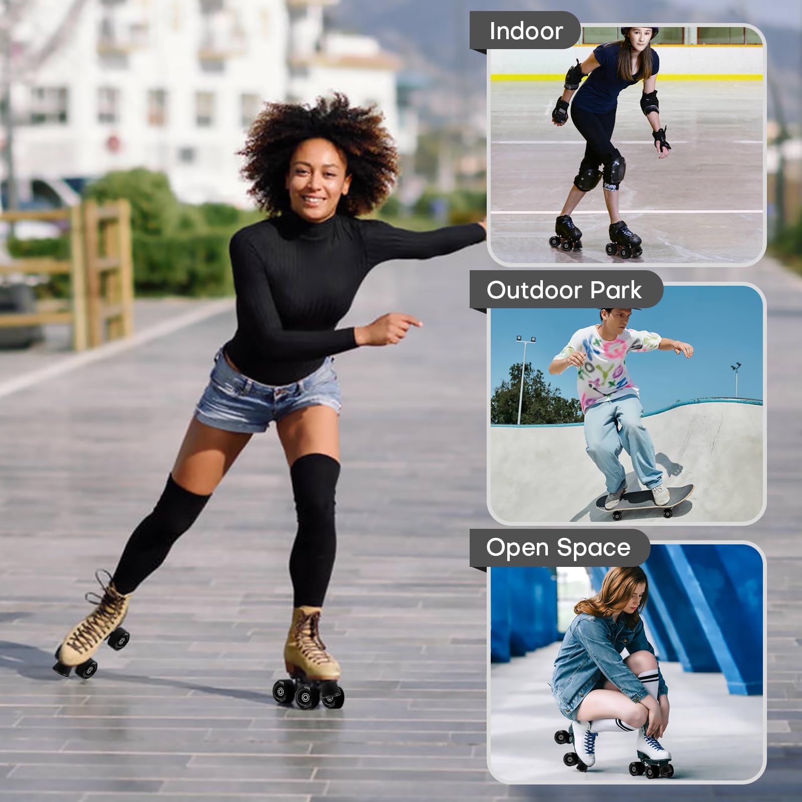 Snapklik.com : Nezylaf 8 Pack 32 X 58, 82A Quad Roller Skate Wheels