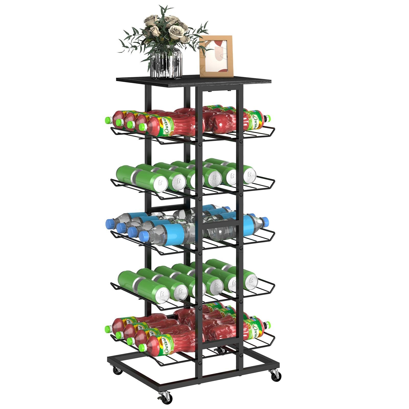 Amazon.com: Water Bottle Organizer, 5 Tier Bottled Water Holder, Free ...