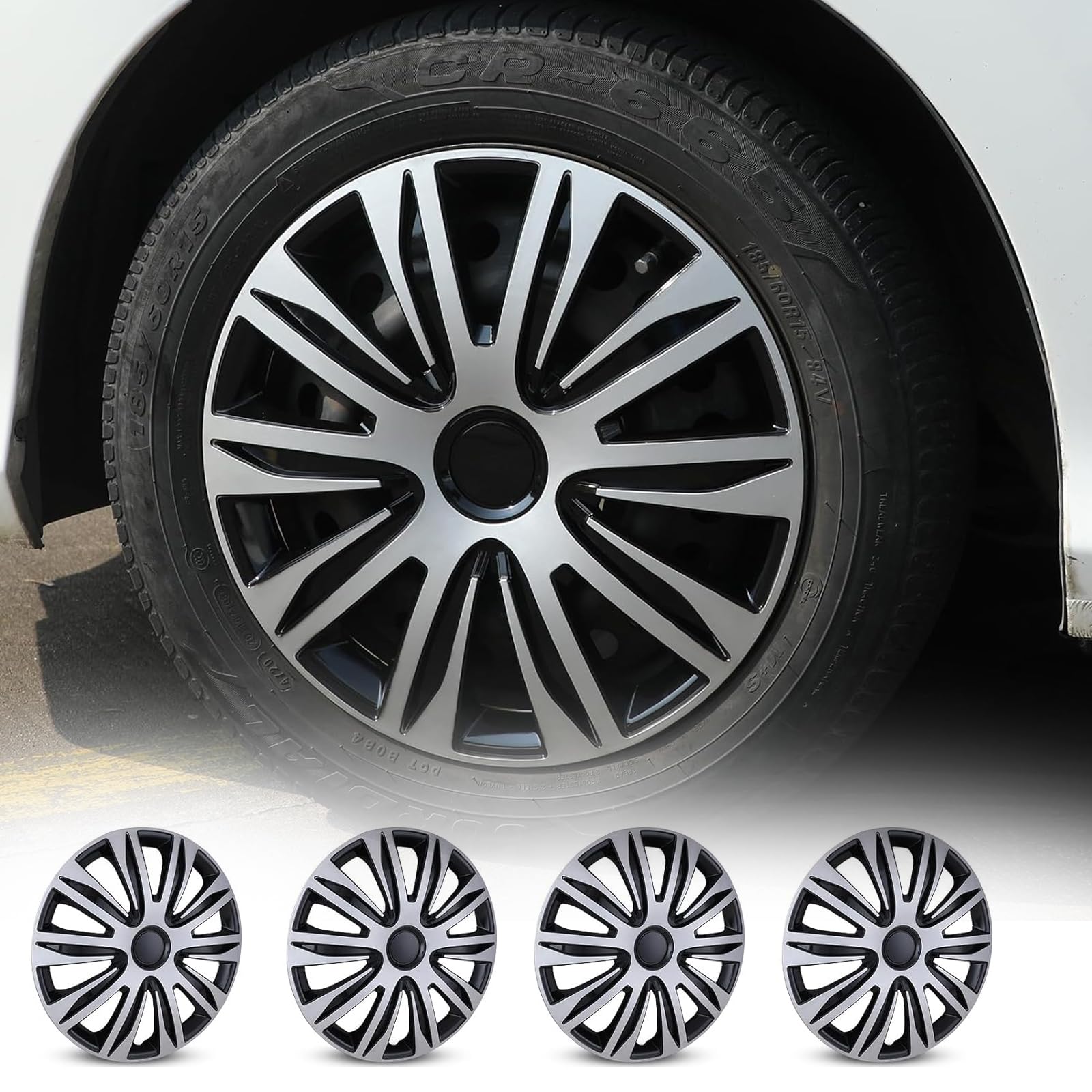 Amazon.com: ROXX 16-inch Universal Hubcap Wheel Cover Replacement R15 ...