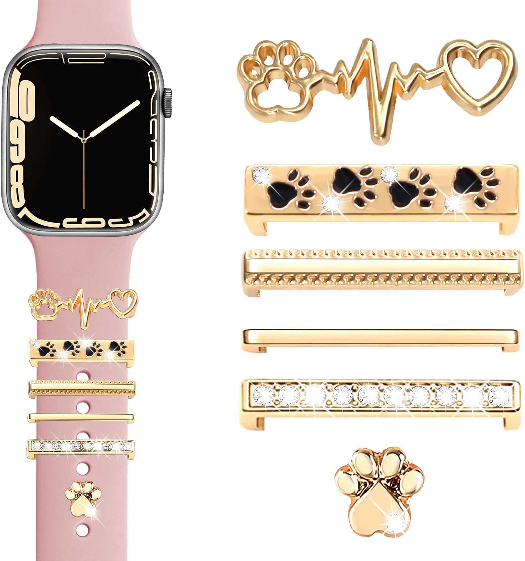 Amazon.com: JR.DM Watch Band Charms with Decorative Bling Rings Loops ...