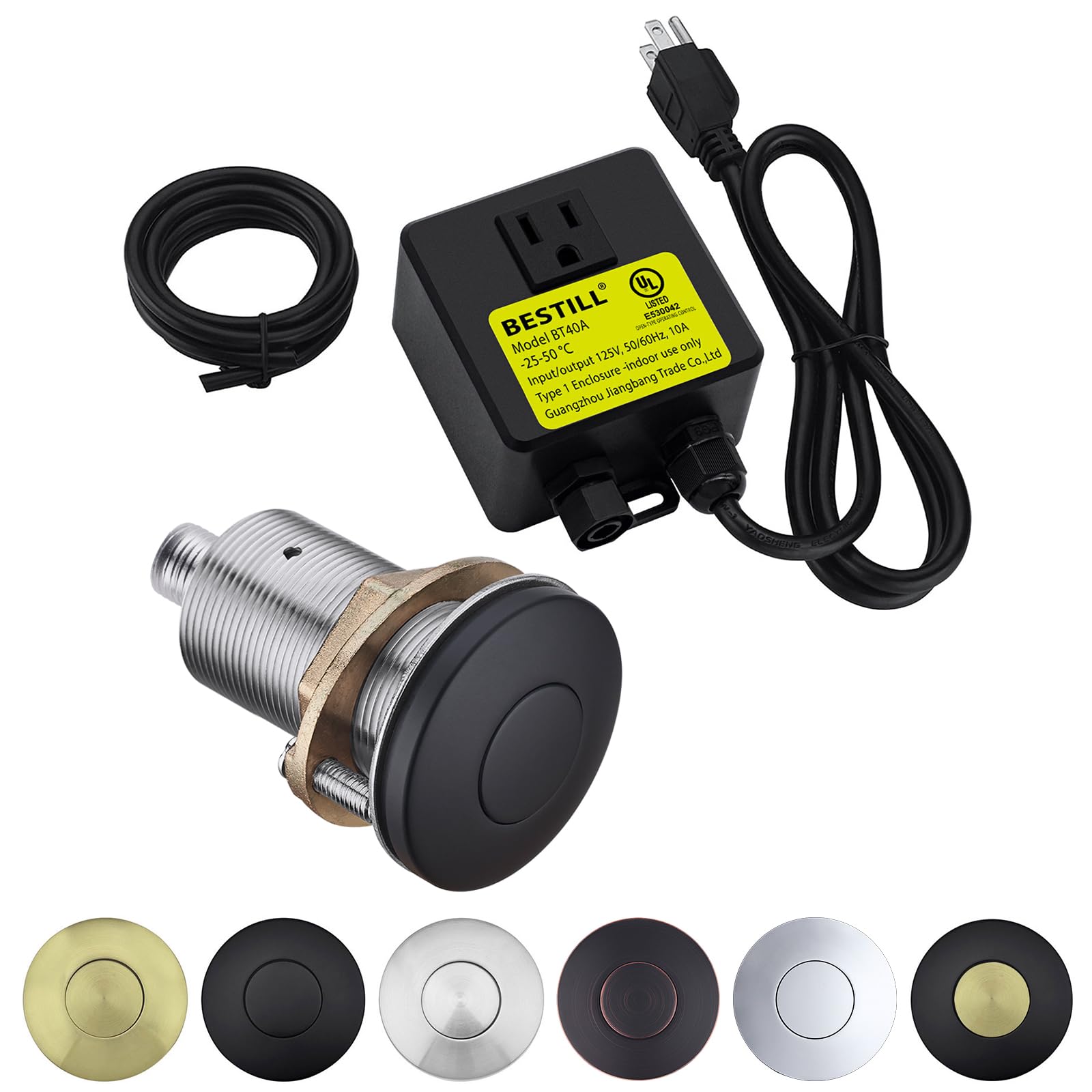 Snapklik.com : Garbage Disposal Air Switch Kit, Matte Black Stainless ...