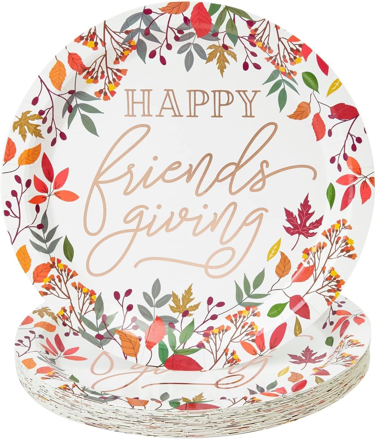 Amazon.com: Sparkle and Bash 48 Pack Friendsgiving Paper Plates with ...