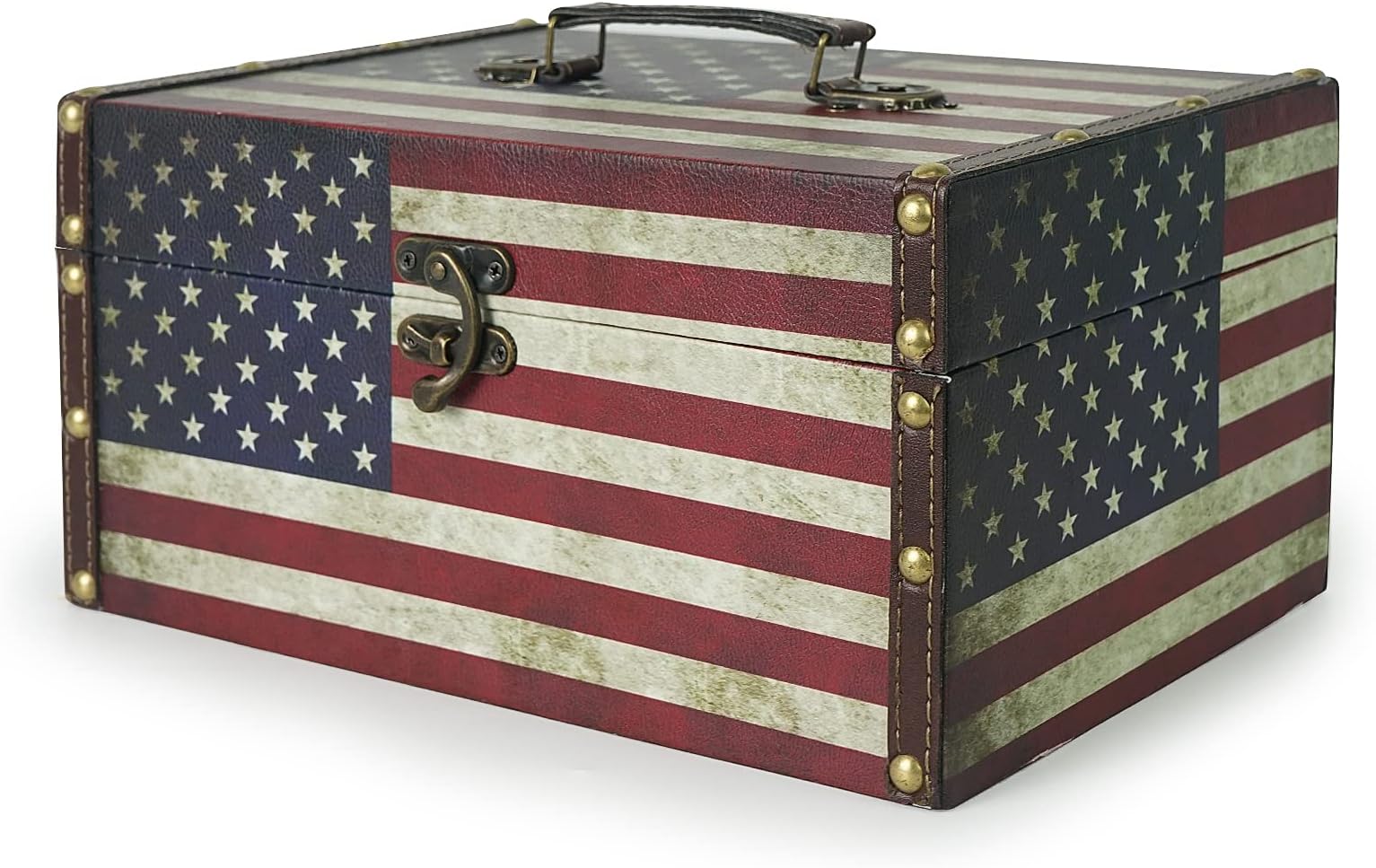 Amazon.com: MyGift Decorative Storage Box, Retro Style American Flag ...