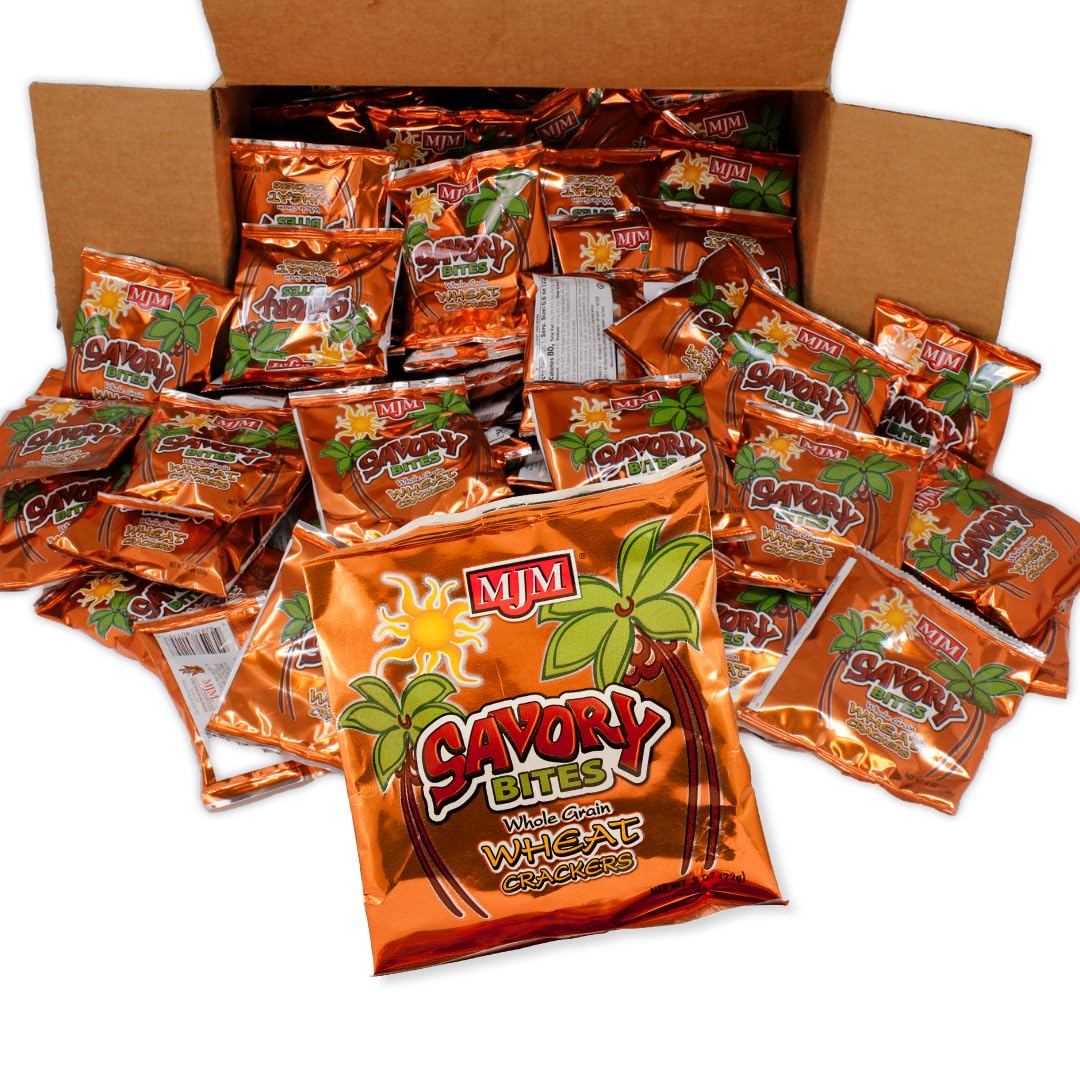 Amazon.com: MJM Savory Bites Whole Grain Wheat Crackers - Case of 155 ...