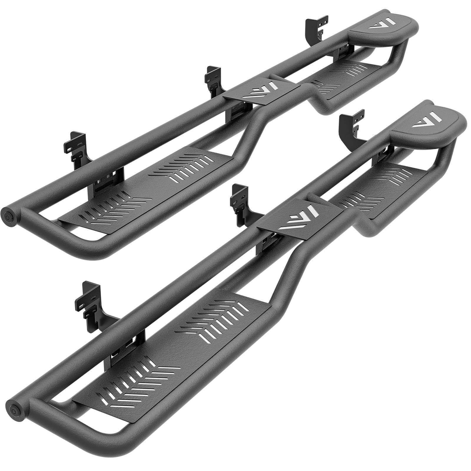Snapklik.com : YZONA Two Raised Steps, Crew Cab Running Boards Compatible