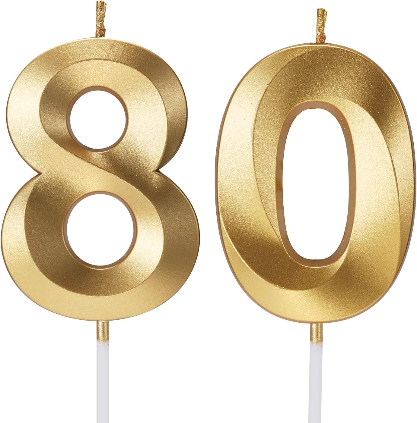 Amazon.com: 80th Birthday Candles Numbers for Cakes Candle Happy ...