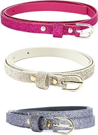 Amazon.com: Peppercorn Kids Sparkle Glitter Belt Pack of 3 for Girls ...