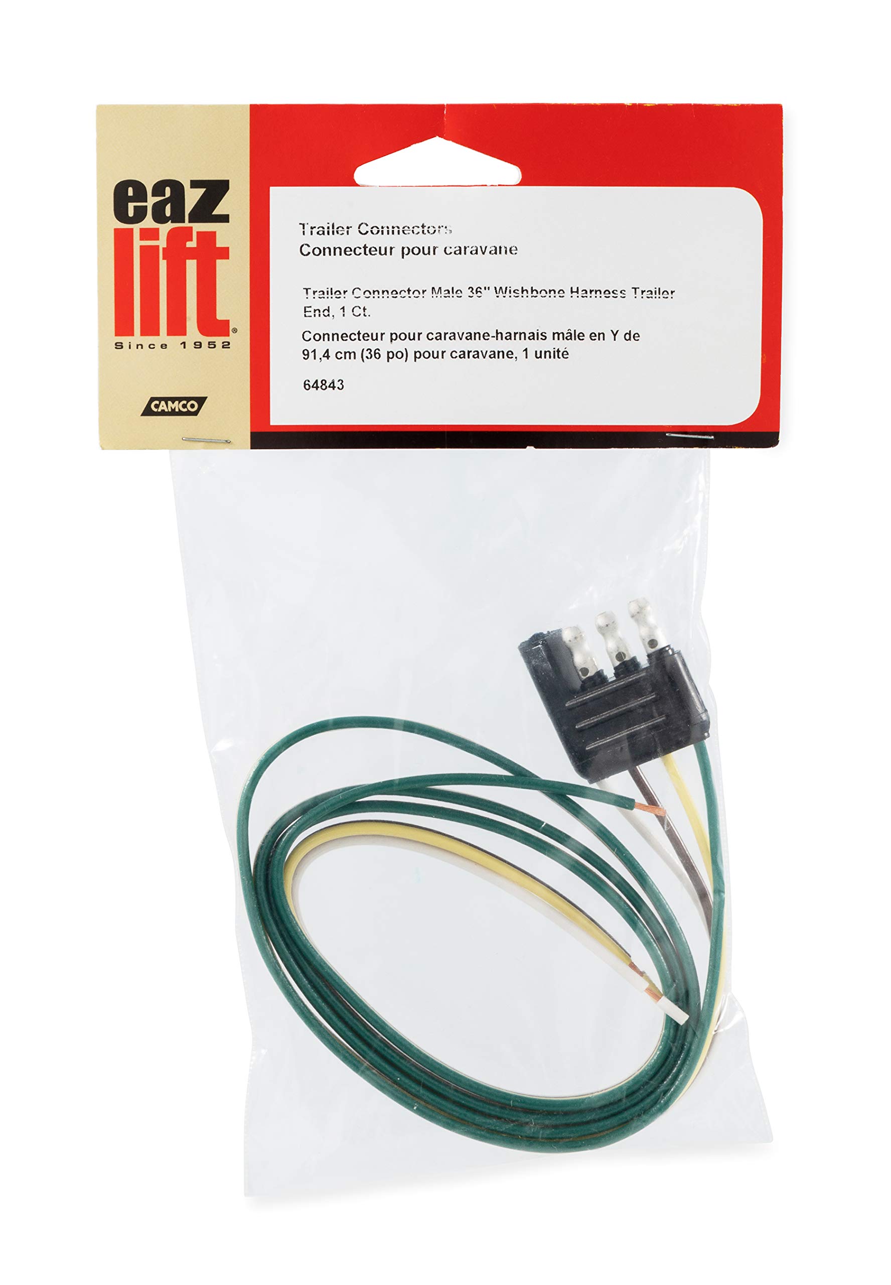Snapklik.com : EAZ LIFT 36 Long 4-Way Wishbone Trailer Harness Male Plug