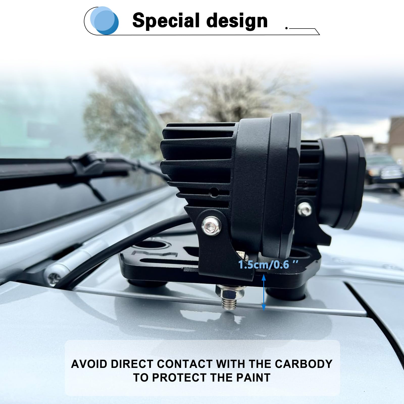 Snapklik.com : KMFCDAE Cowl Mount Dual Light Bracket For Jeep JL Pillar ...