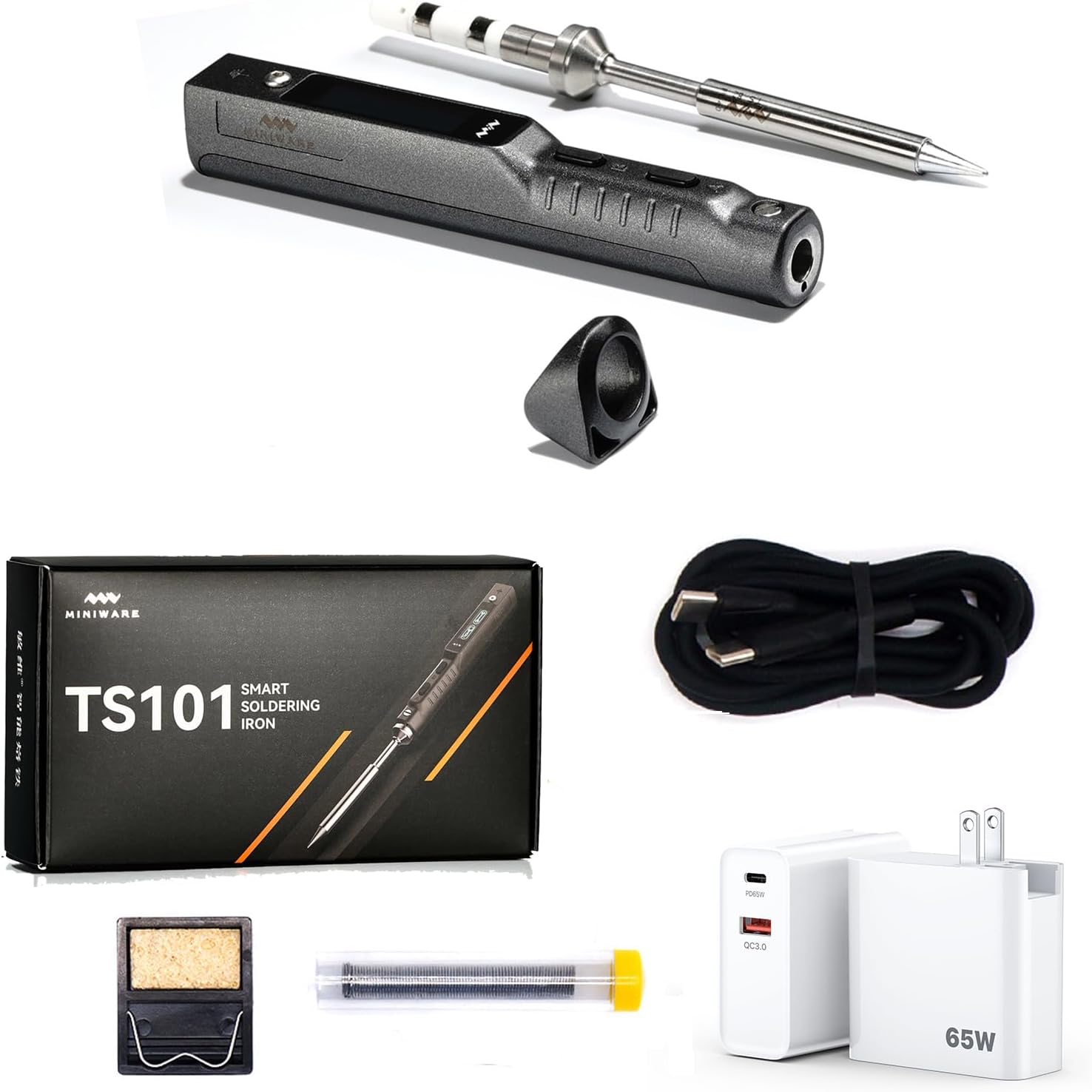 Amazon.com: TOOLSAGE TS101 Soldering Iron Kit TS100 Upgraded PD DC ...