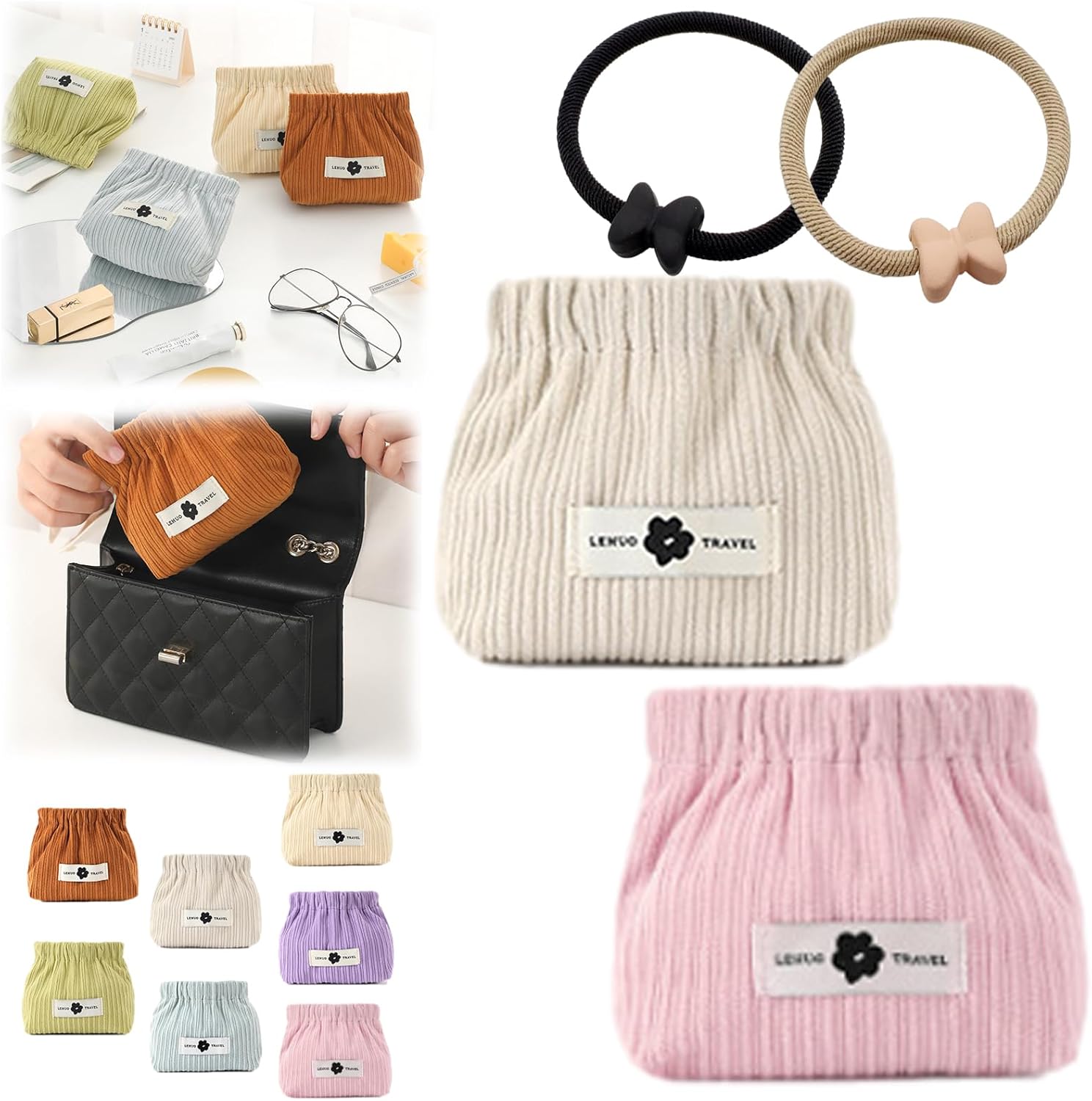 Amazon.com: RJDJ Corduroy Elastic Hair Tie Organizer, Corduroy Elastic ...