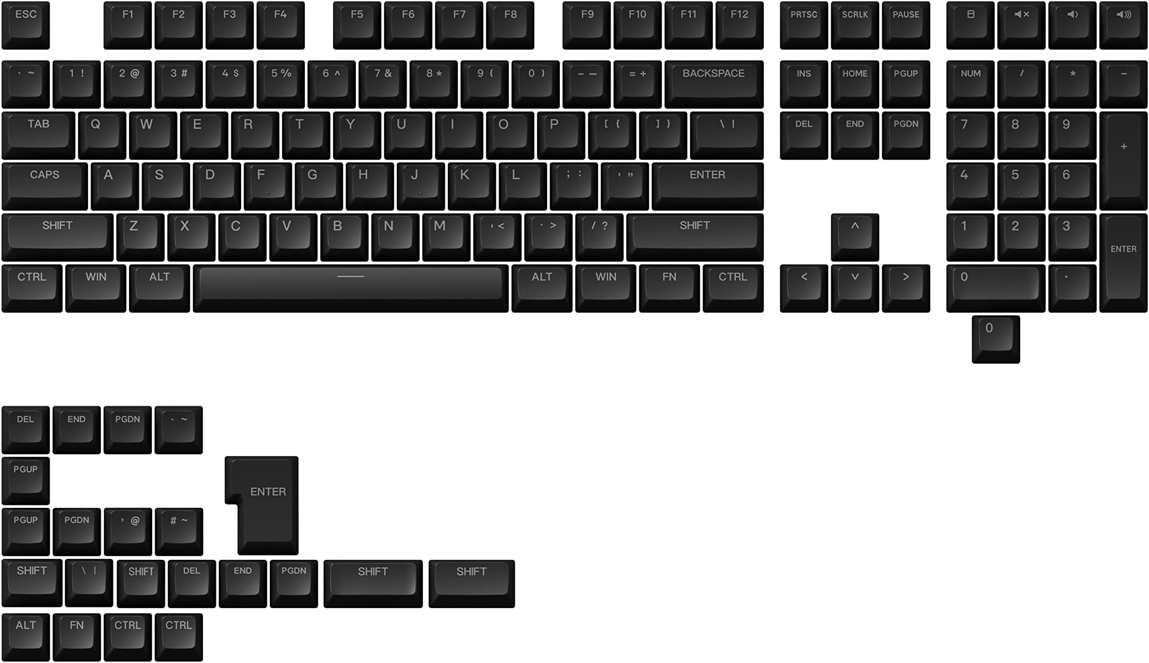 Akko Top Printed Shine-Through Keycaps 131 Keys ASA Profile PBT Double ...