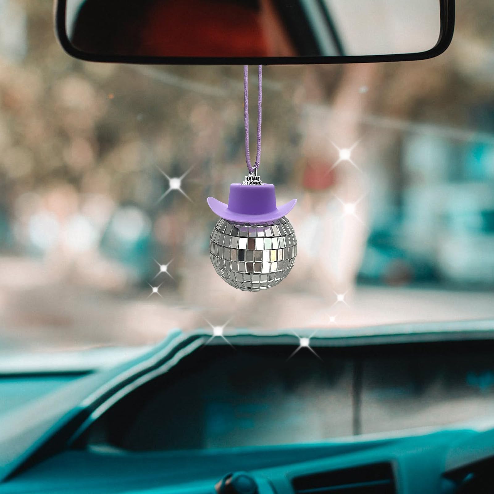 Amazon.com: Disco Ball Car Accessory,Disco Ball Car Mirror Ornament ...