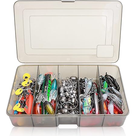 Realure Small Fishing Tackle Boxes 5x13.7x23.3cm Plastic Sea Fishing ...