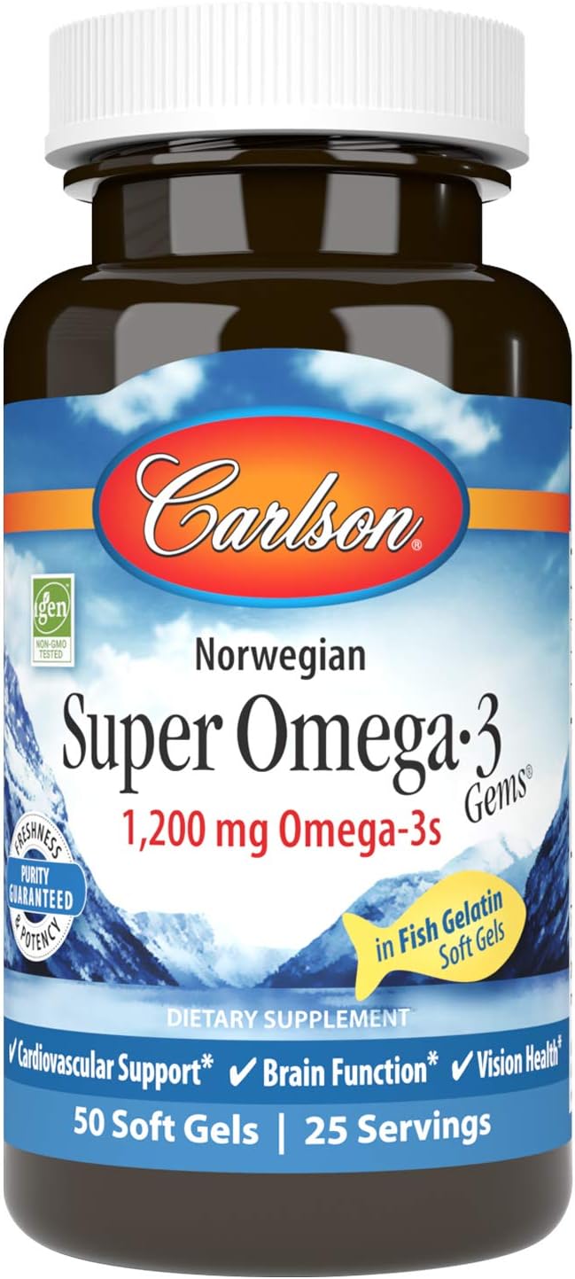 Amazon.com: Carlson - Maximum Omega 2000, 2000 mg Omega-3s, Healthy ...
