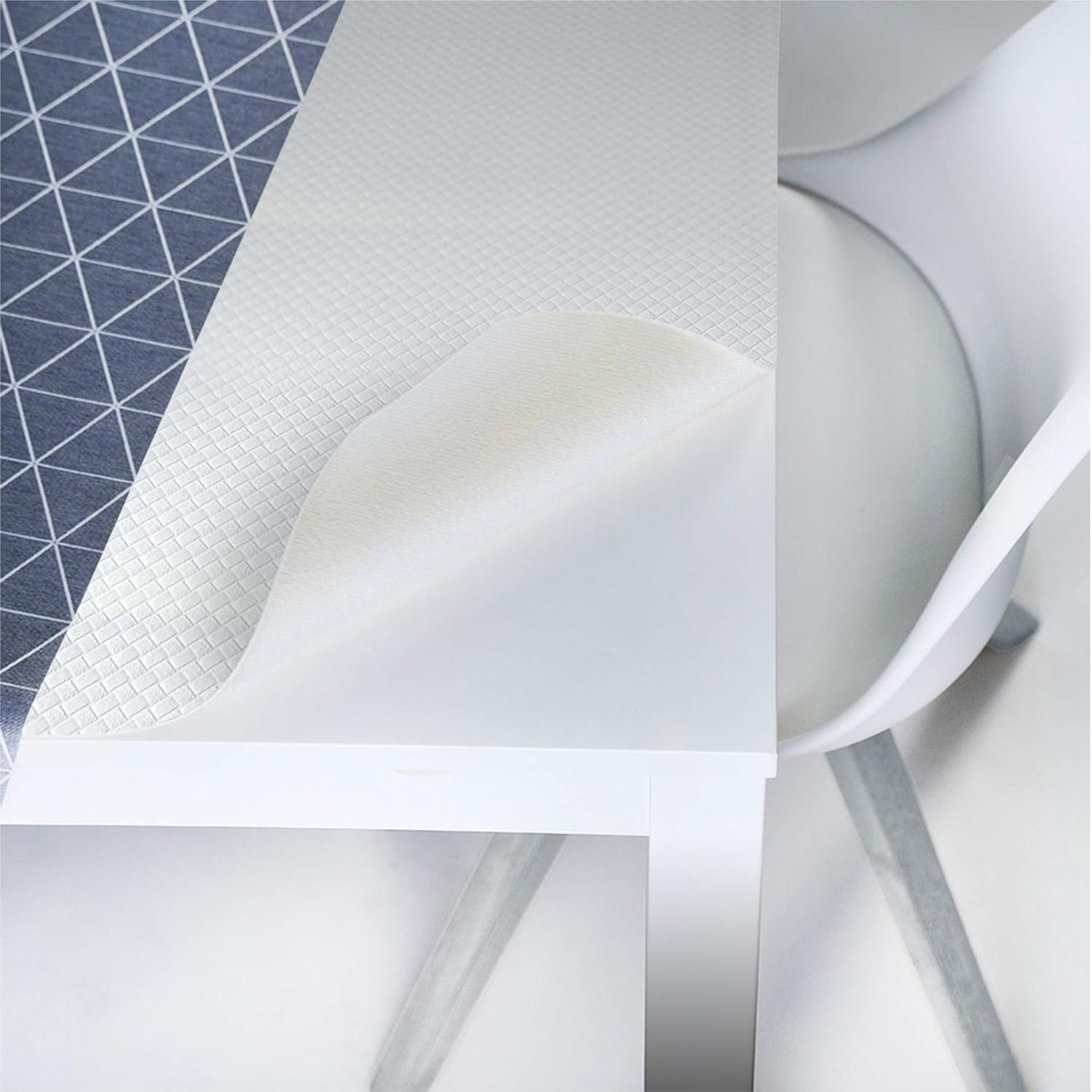 Lilenno Home Molton Table Cushion as Table Cloth Underlay in White ...
