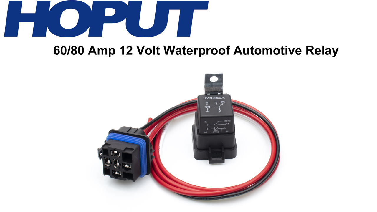 12 Volt Relay HOPUT 1 Pack 60/80 Amp 12 Volt Waterproof Automotive ...