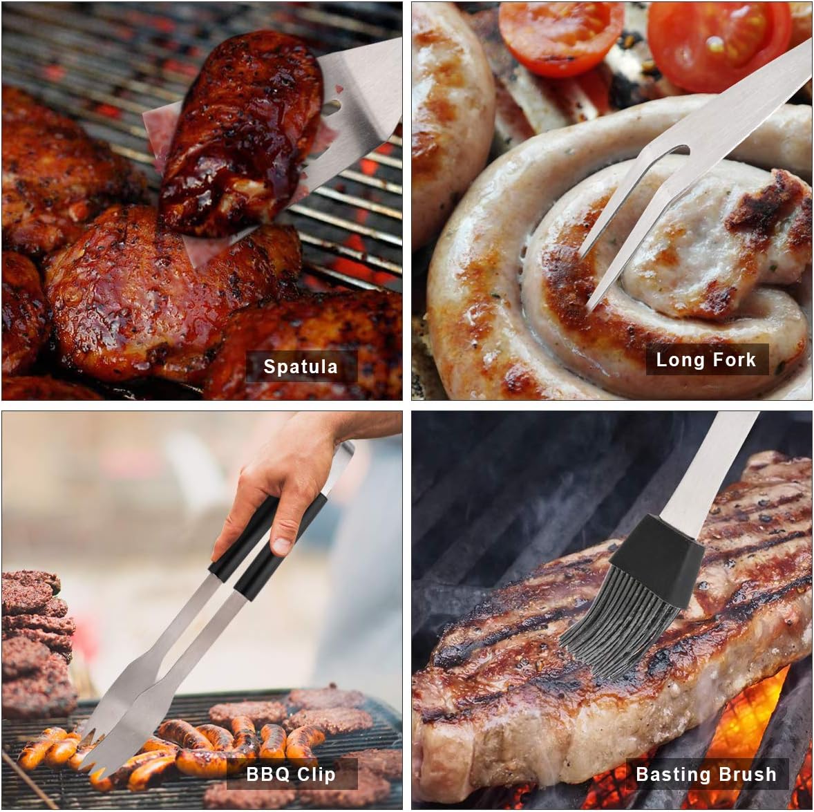 PHILORN BBQ Grill Tool Set 20 Pcs High-end Stainless Steel Grilling Kit ...