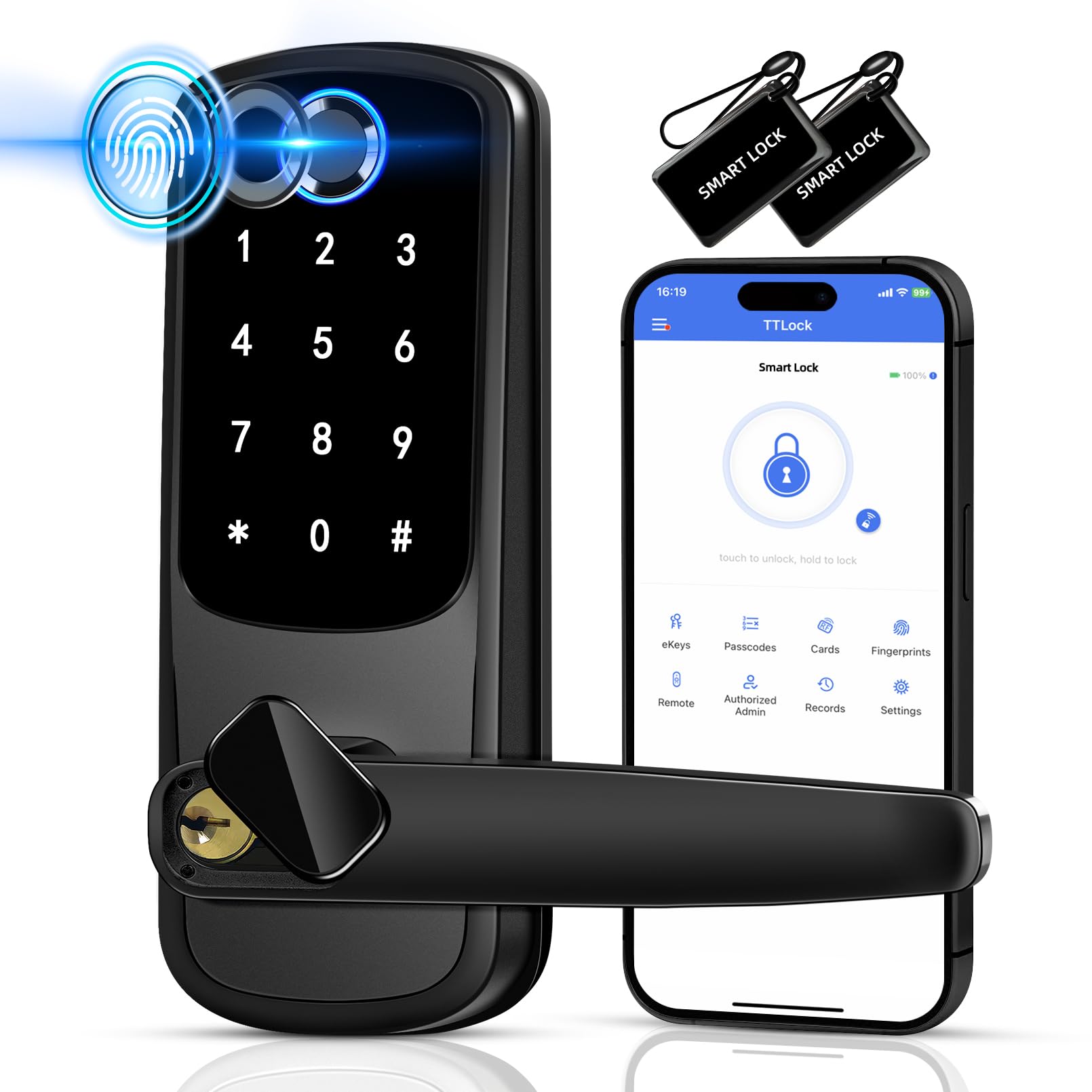 VOLIBeL Smart Door Handle Lock, Upgraded Keypad Door Lock with Handle ...