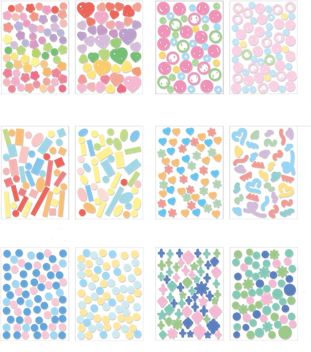 Amazon.com: 12 Sheets Colorful Ribbon Stickers Kawaii Deco Stickers for ...