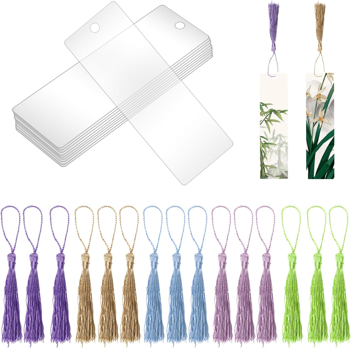 15Pcs DIY Bookmarks Blank Clear Acrylic Bookmarks Rectangle Acrylic ...