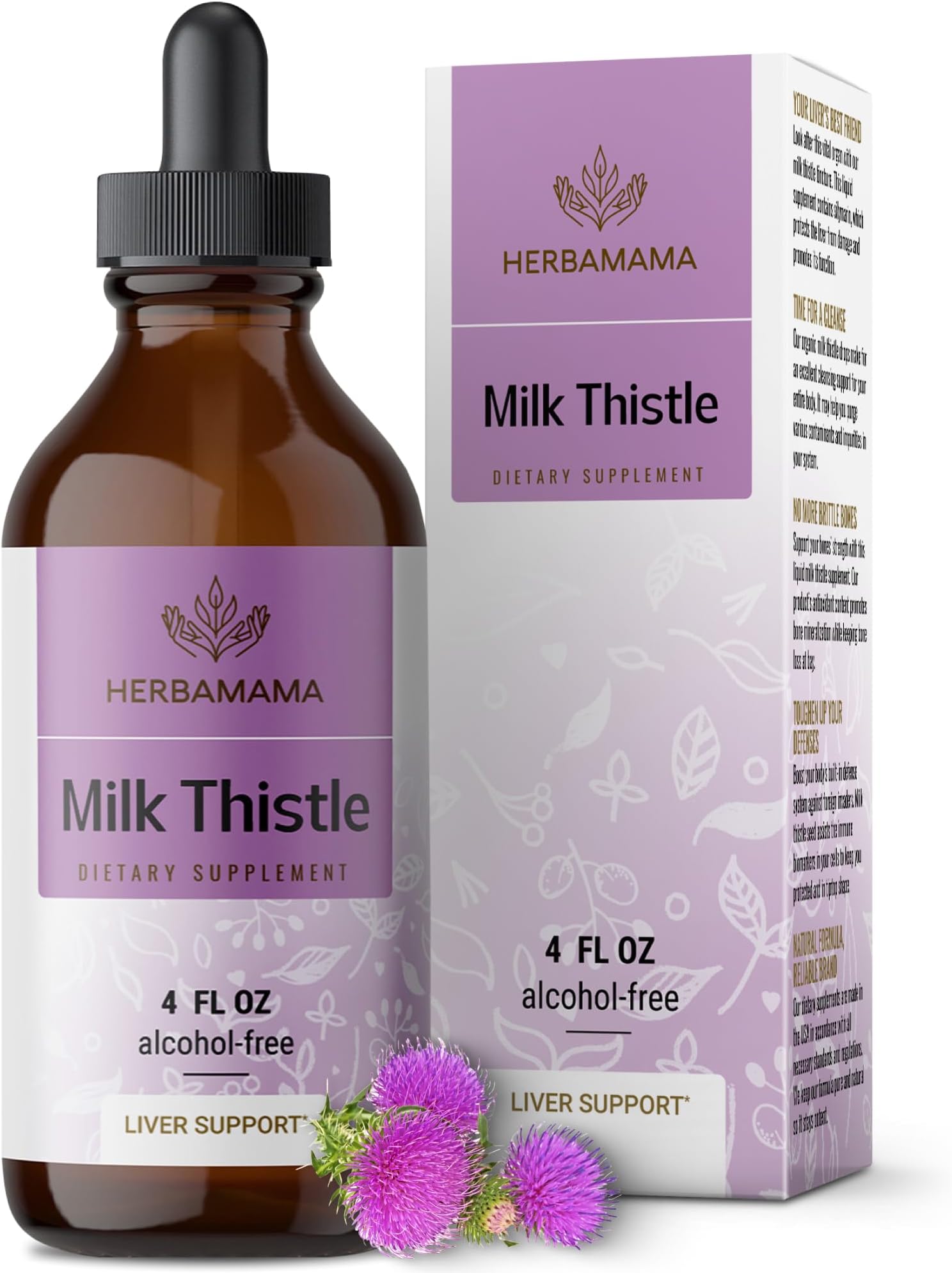 Amazon.com: HERBAMAMA Milk Thistle Liver Detox Drops - Vegan Liver ...