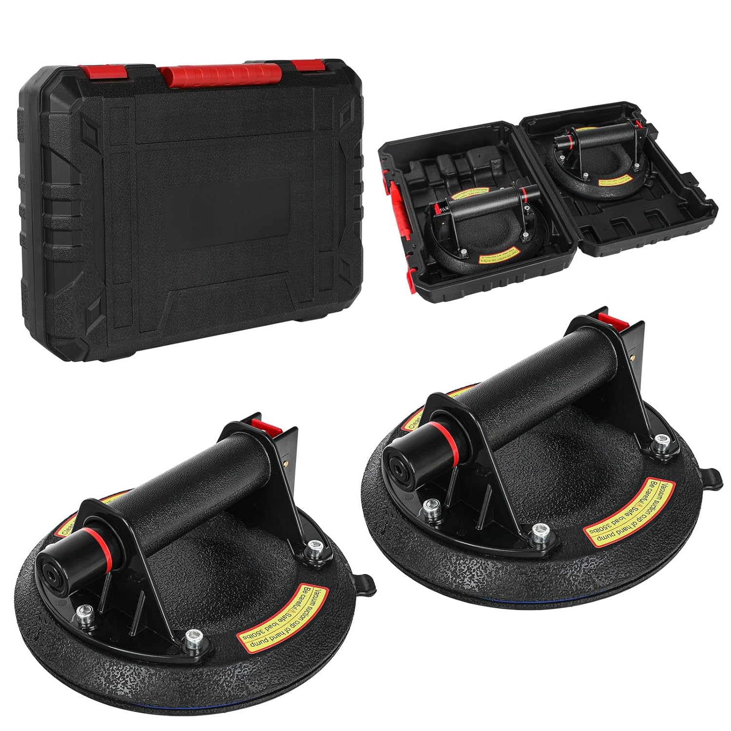 2Pcs Suction Cups, 8Inch Heavy Duty Glass Lifter Cup Suckers Lifters ...