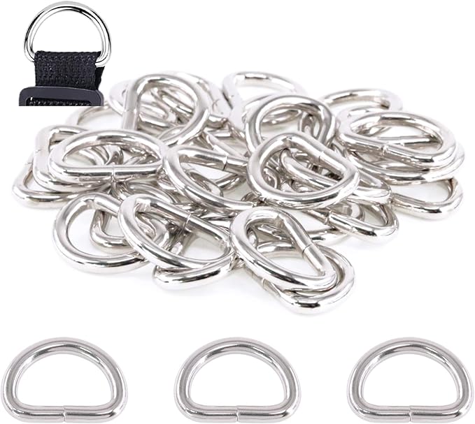 Amazon.com: Swpeet 150Pcs 5/8" Multi-Purpose Metal D Ring Semi-Circular ...