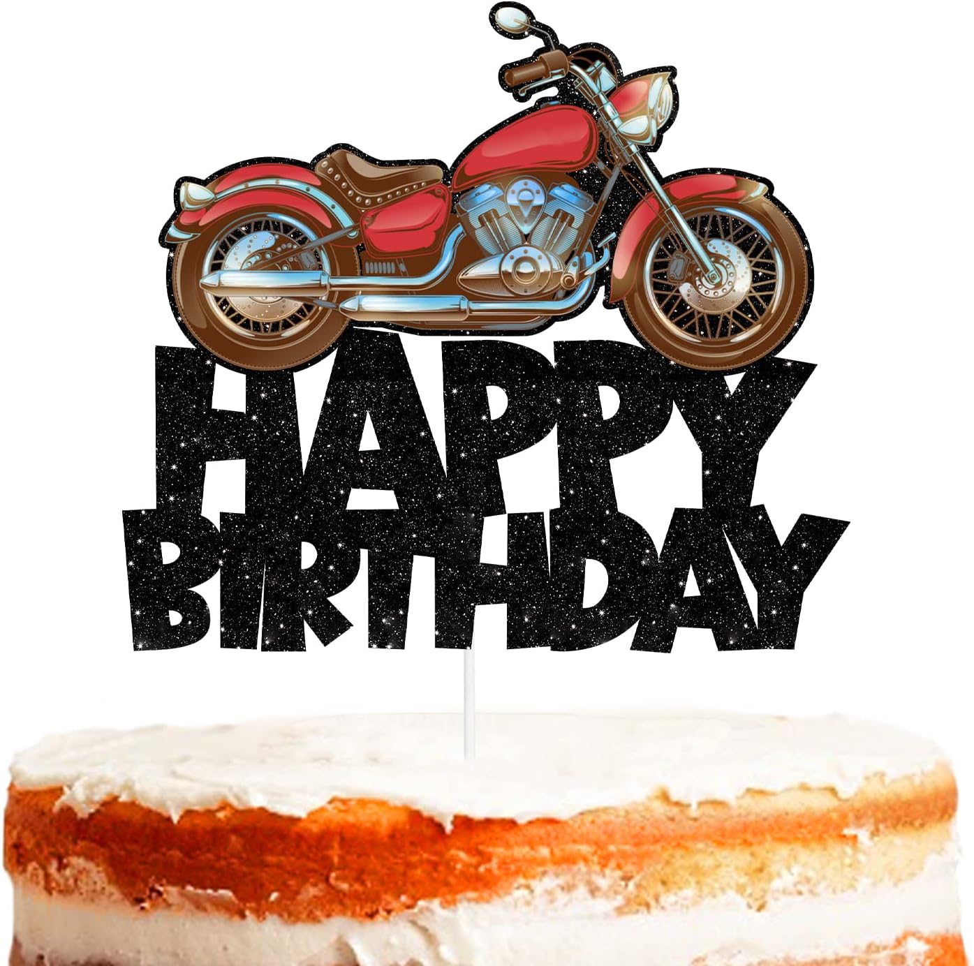 Amazon.com: Red Motorcycle Cake Topper Rider Racing Sport Theme Decor ...