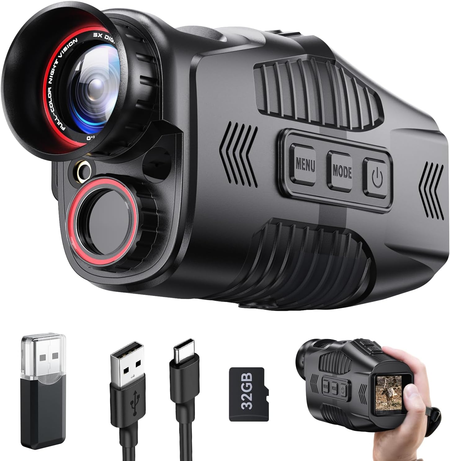 Amazon.com: ACPOTEL NV30 Night Vision Monocular, Infrared Digital Night ...