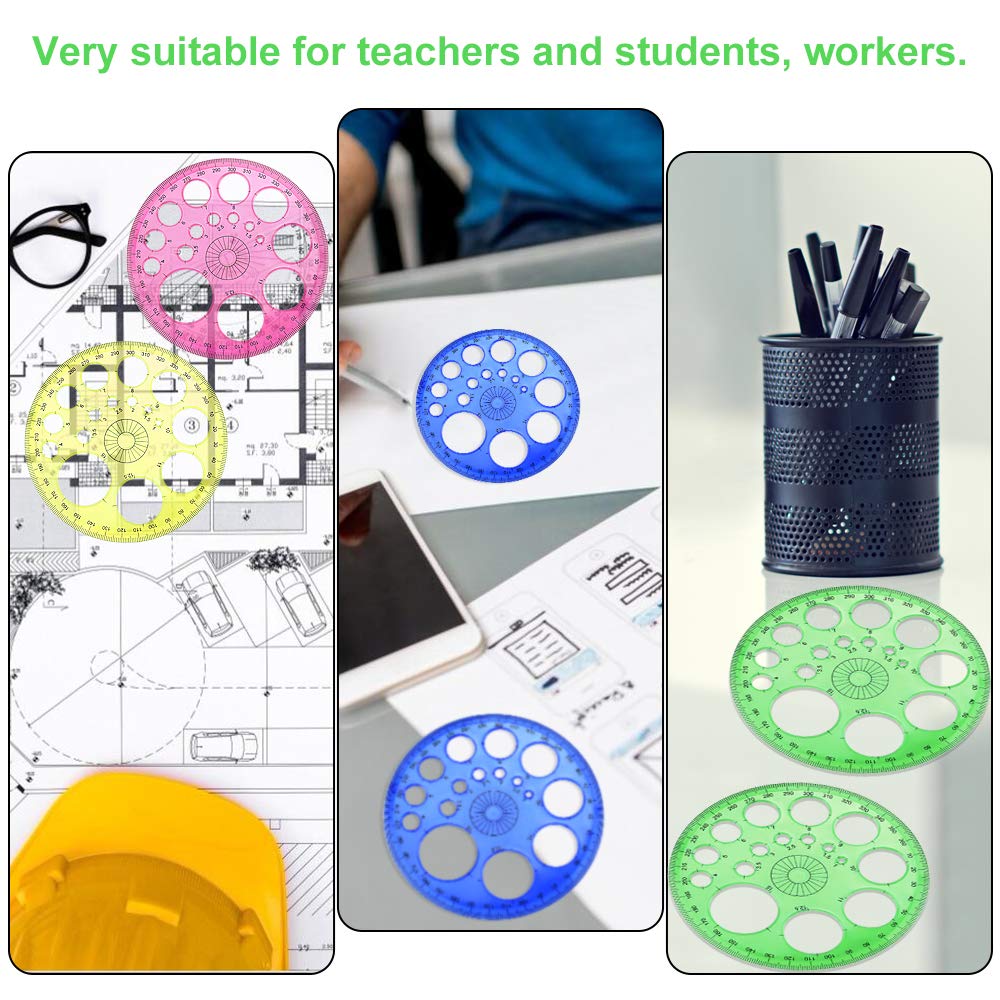 AFASOES 2pcs 360 Degree Protractor Circle Ruler Math Protractors ...