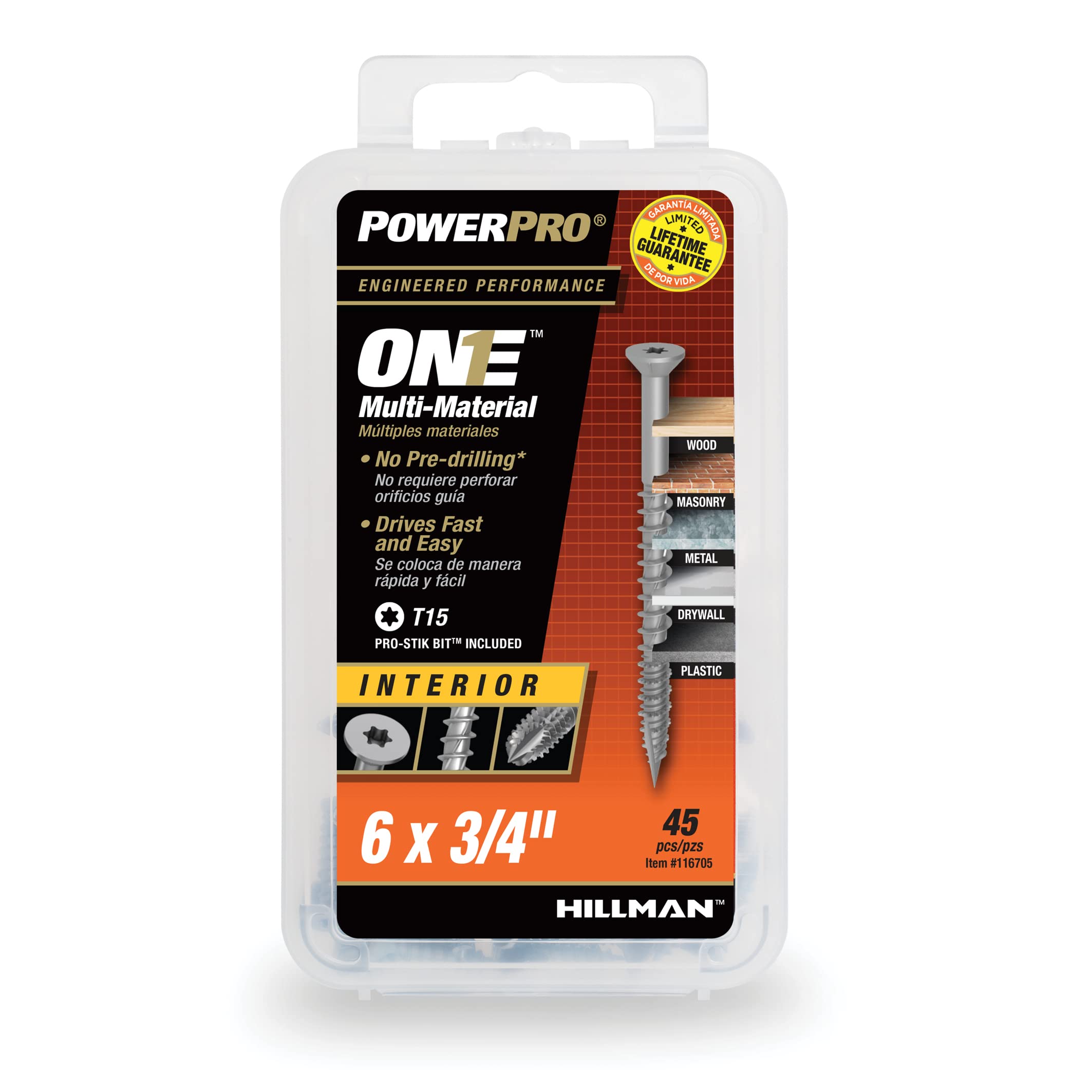 Amazon.com: Power Pro Premium One Multi-Material Flat Head Screws, Zinc ...