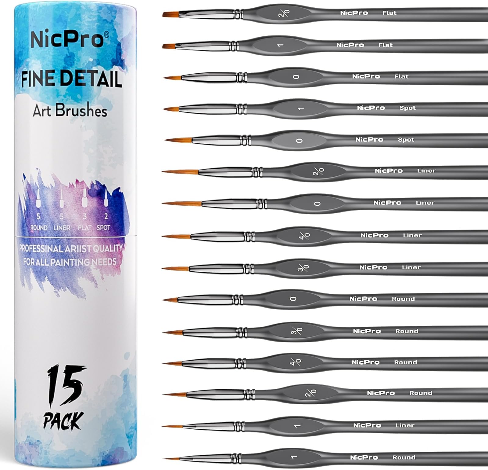 Amazon.com: ARTEGRIA Detail Paint Brush Set, 17 Miniature Brushes with ...