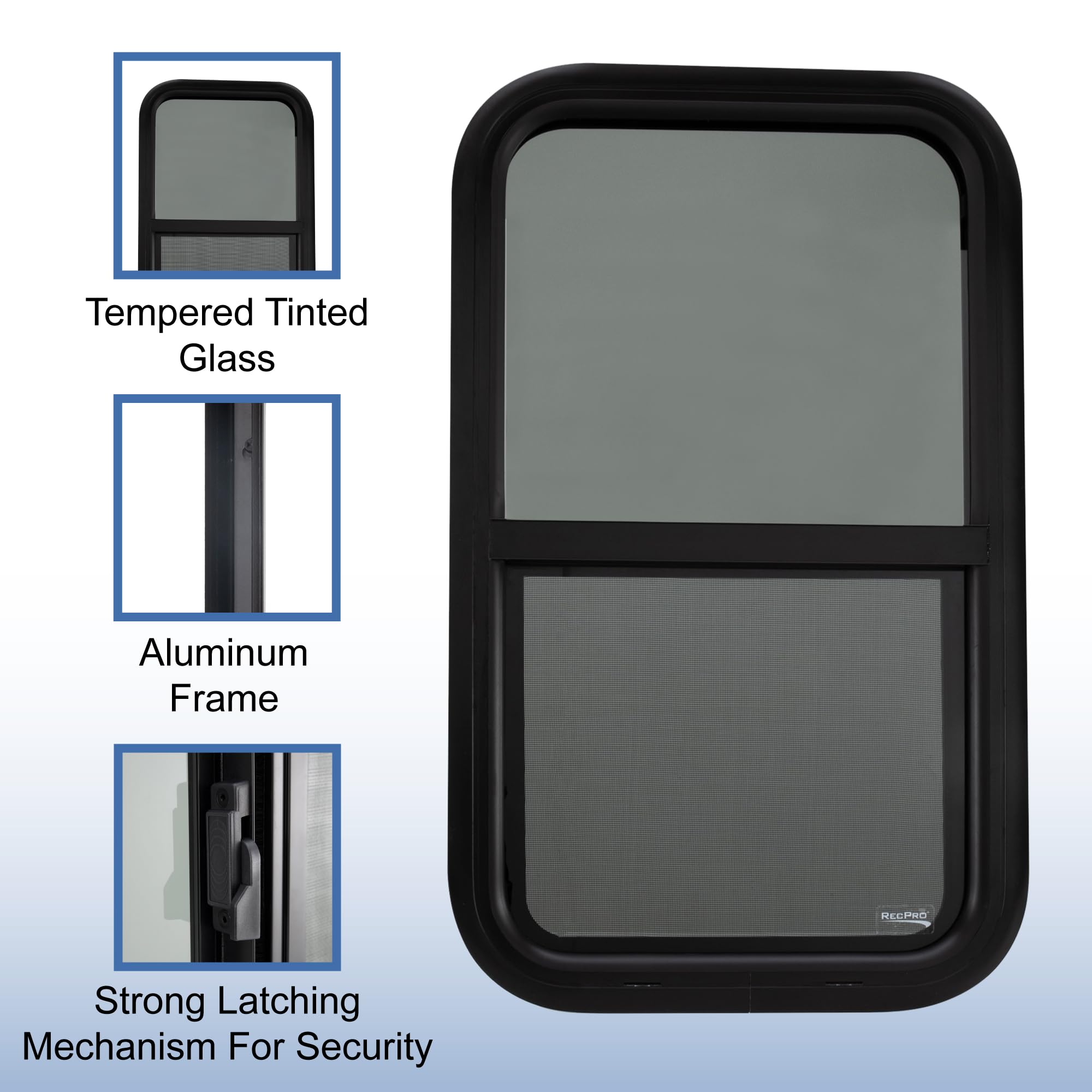Vertical Slider Window With Screen 16" X 25" RV Replacement Window ...