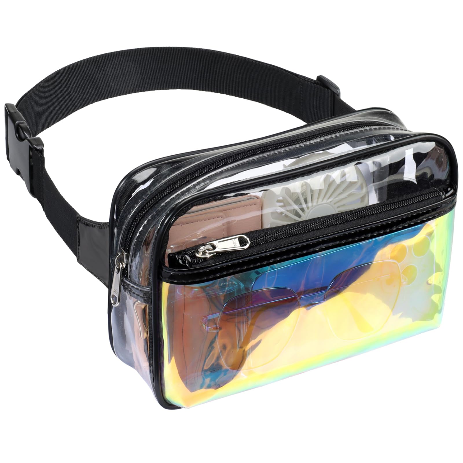 Amazon.com | Packism Clear Fanny Pack - Holographic Clear Belt Bag ...