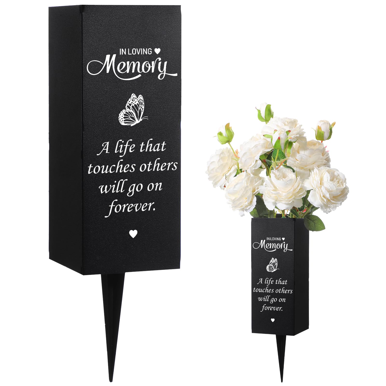 Amazon.com: Geosar Grave Decorations for Cemetery Flower Vase Gravesite ...