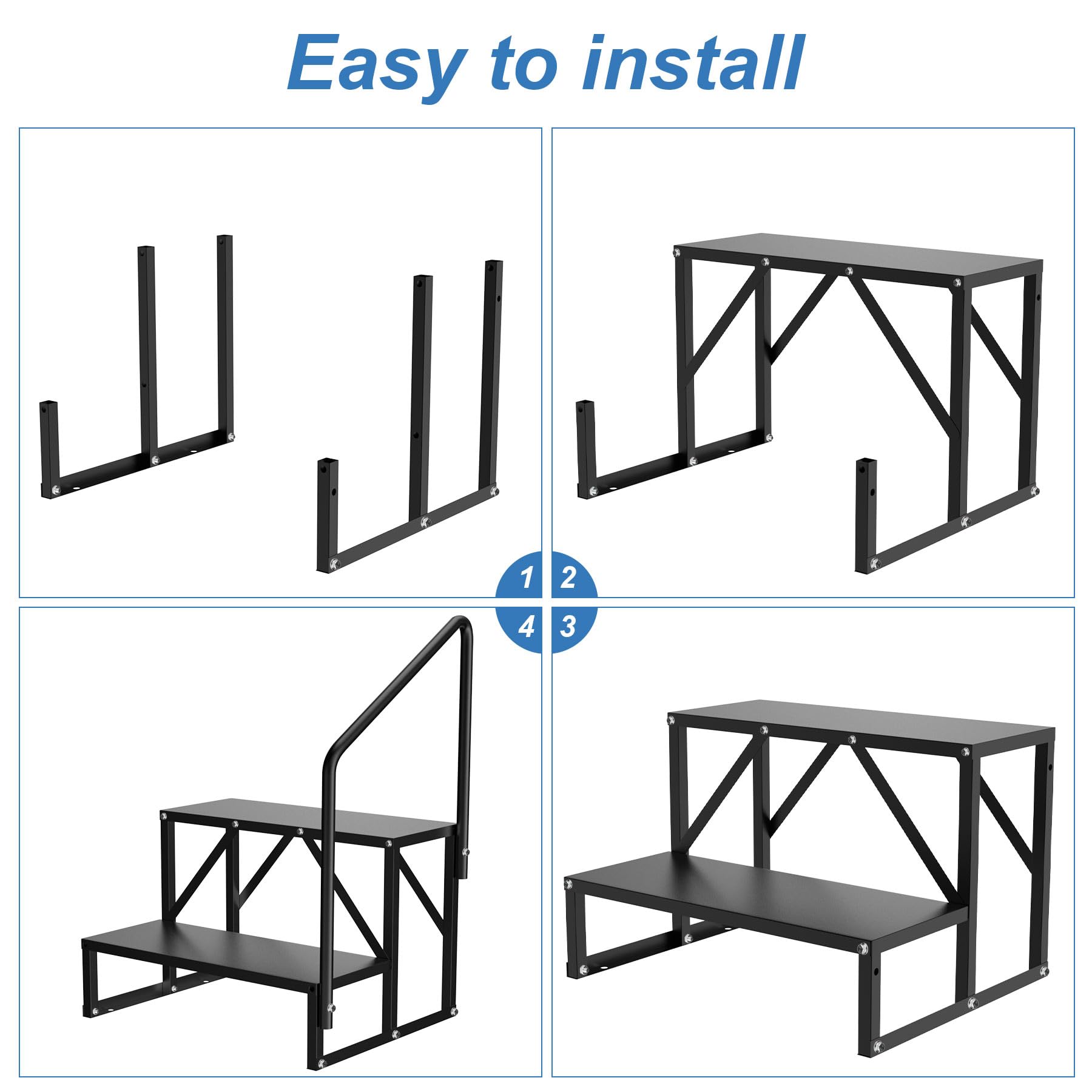 Escalera Plegable Portatil With Handrails - 3 Step Portable Stairs For ...