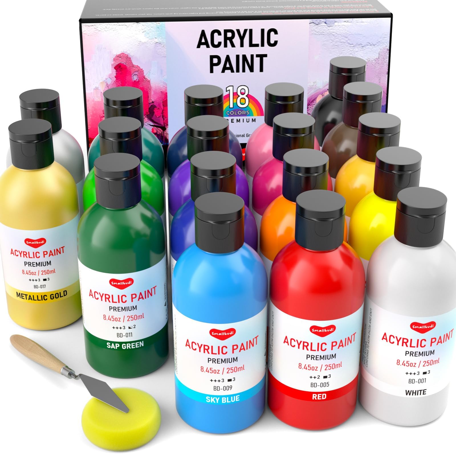 Amazon.com: Nicpro 20 Colors Large Bulk Outdoor Acrylic Paint Set (8.45 ...