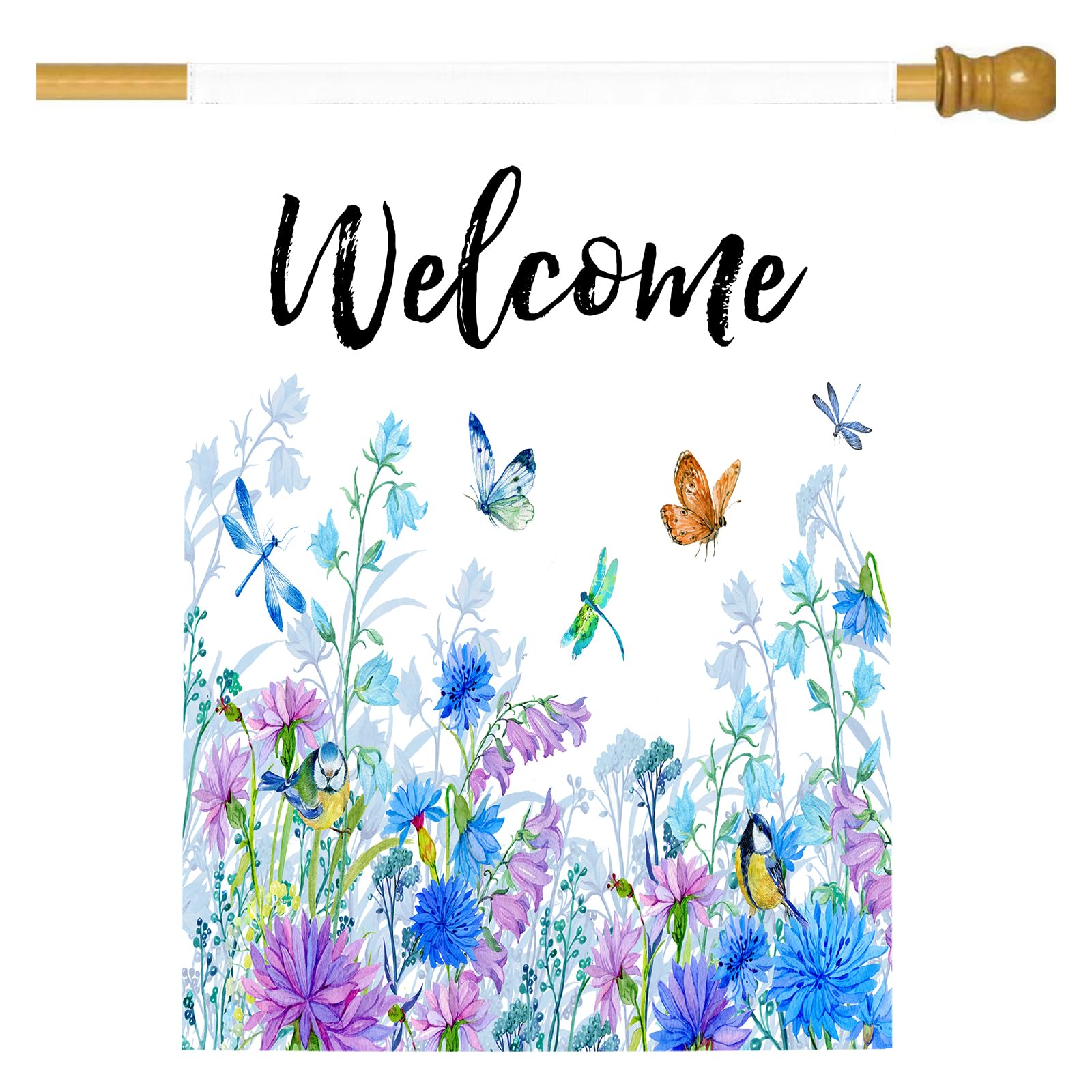 Amazon.com : Welcome Garden Flag 28 X 40 In Outdoor Outside Floral Mini ...